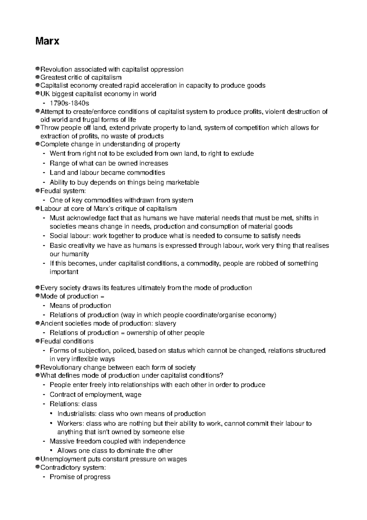 5. Marx - Notes - LAW2007 - Studocu
