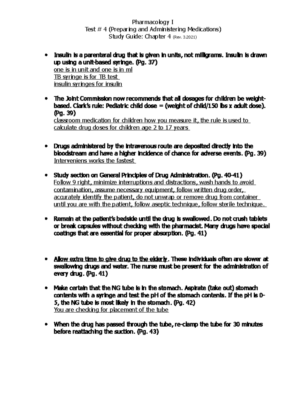 Pharm 1 - Test # 4 Study Guide (Ch. 4 - Drug Calculations - Preparing ...