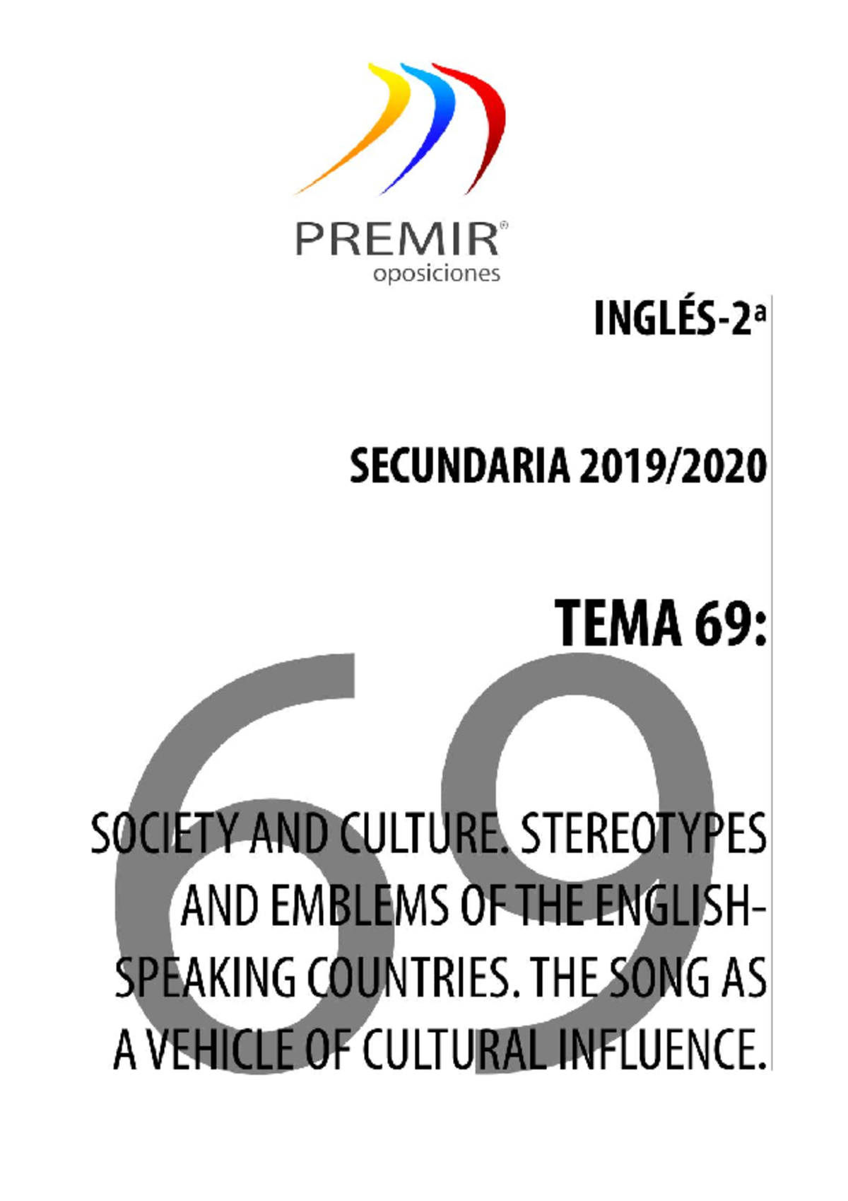 Tema 69 - TEMA 69 - oposiciones inglés secundaria - Studocu