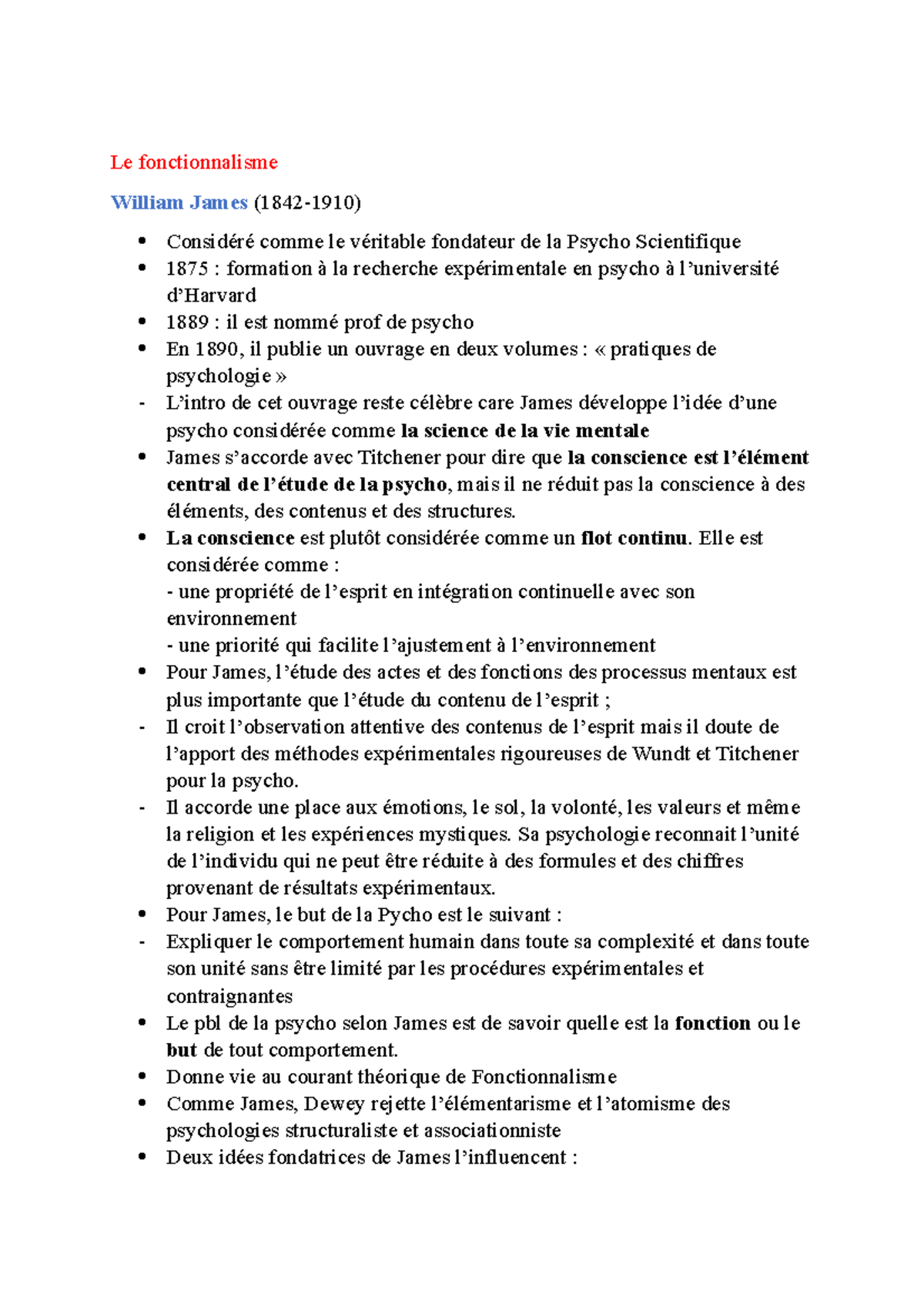 Fonctionnalisme TD - Le fonctionnalisme William James (1842-1910 ...