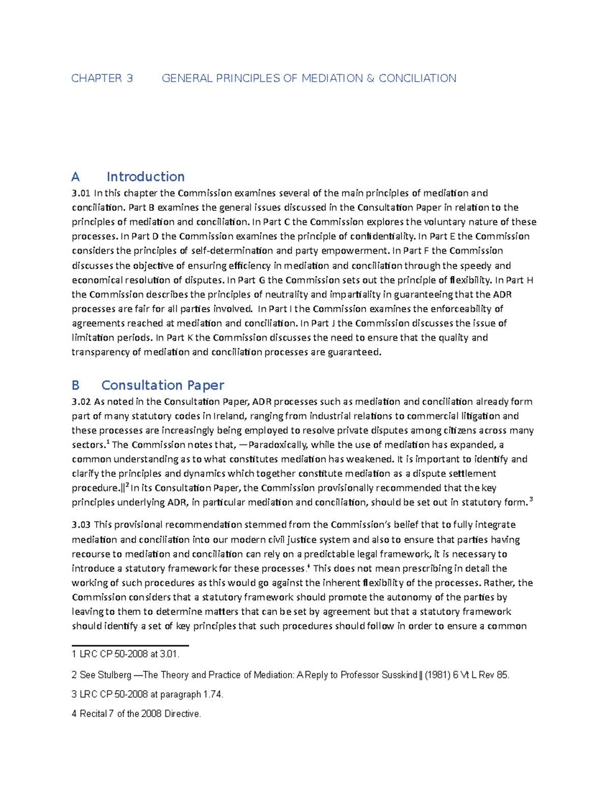 Dispute resolution m9 - CHAPTER 3 GENERAL PRINCIPLES OF MEDIATION ...