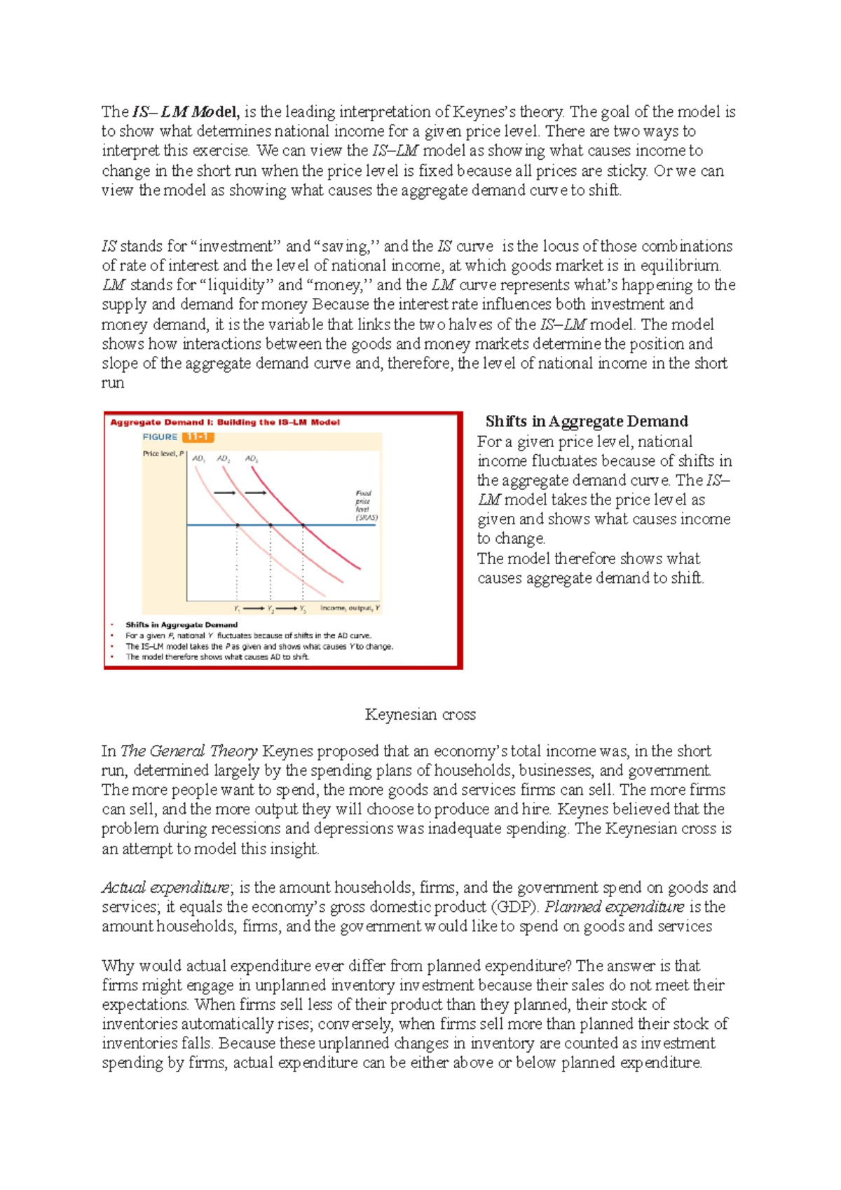 IS-LM - IS LM THEORIES - The IS– LM Model, is the leading ...