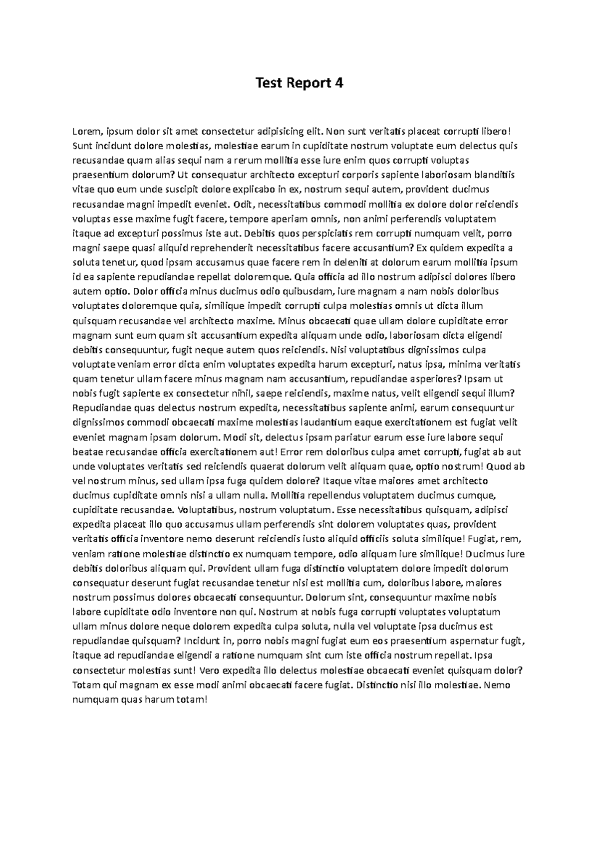 Test Report 4 - lorem notes - Test Report 4 Lorem, ipsum dolor sit amet ...