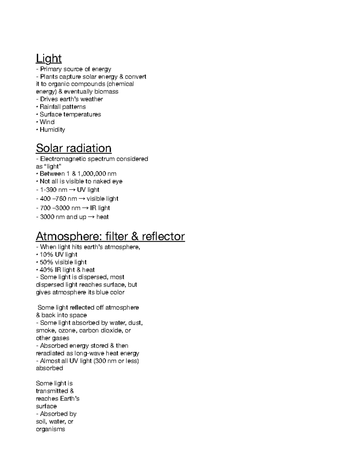 Plant Science Light Lecture - Light - Primary source of energy - Plants ...