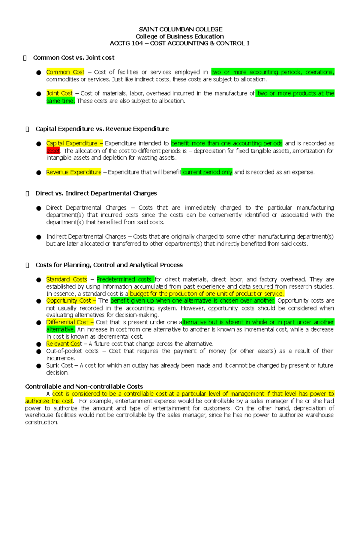 4-COST-Lesson 4 - answer sts module - SAINT COLUMBAN COLLEGE College of ...