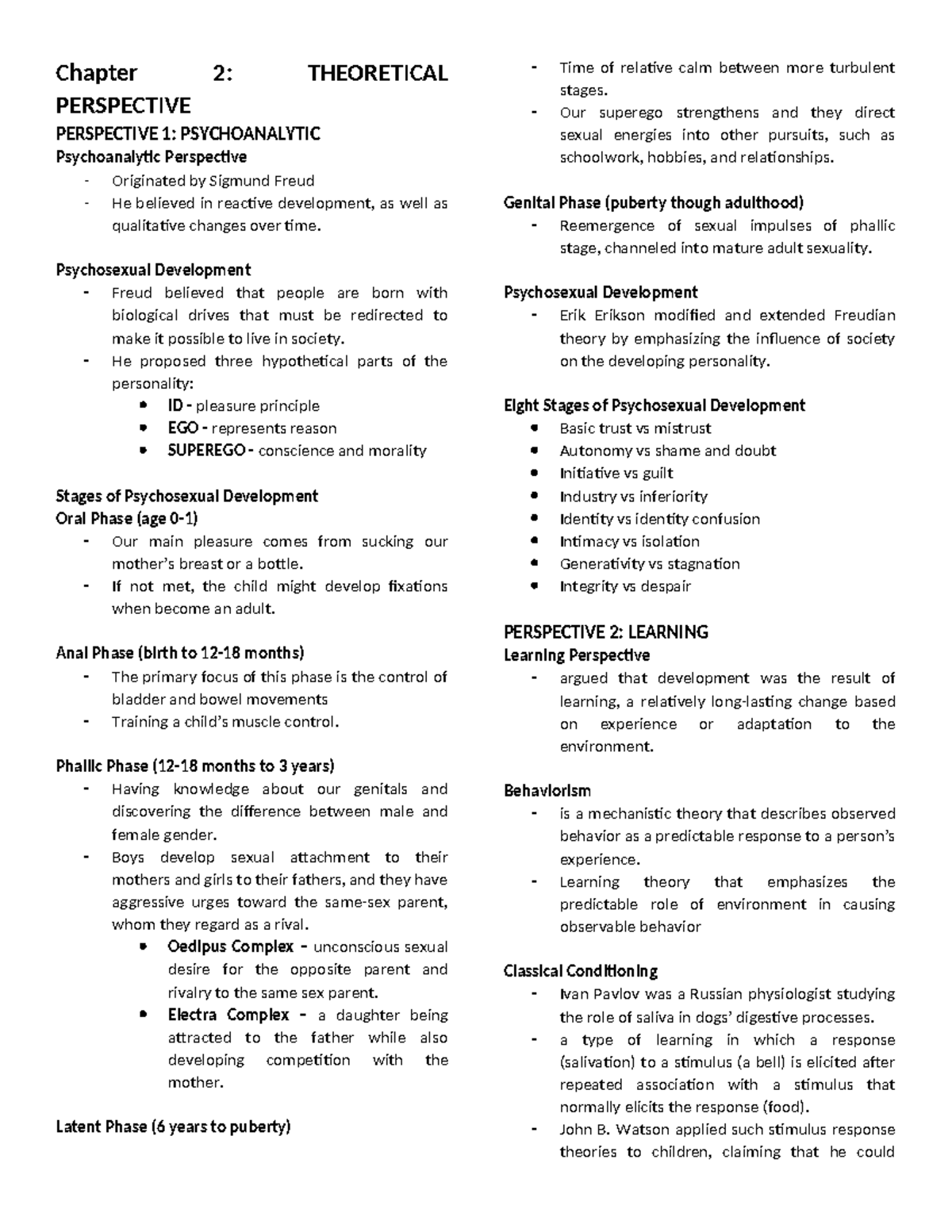 THEORETICAL PERSPECTIVES - Chapter 2: THEORETICAL PERSPECTIVE ...