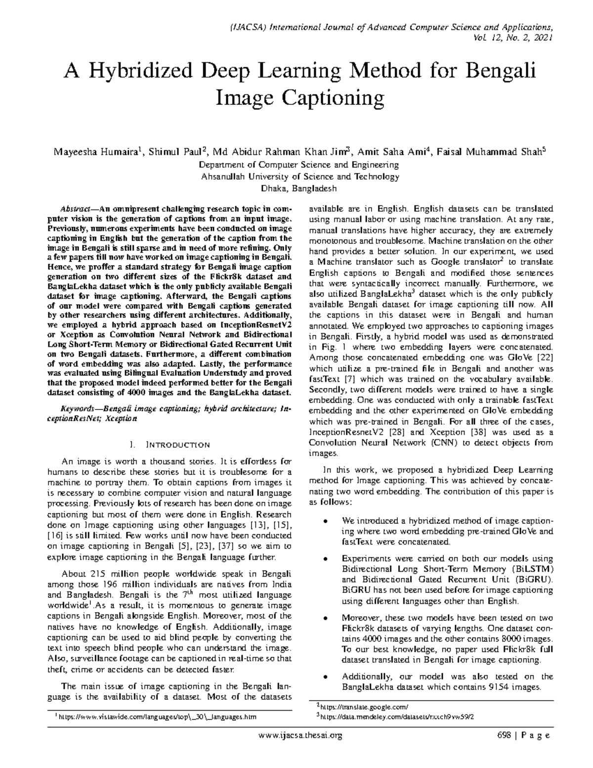 Paper 87-A Hybridized Deep Learning Method for Bengali Image - Vol. 12 ...