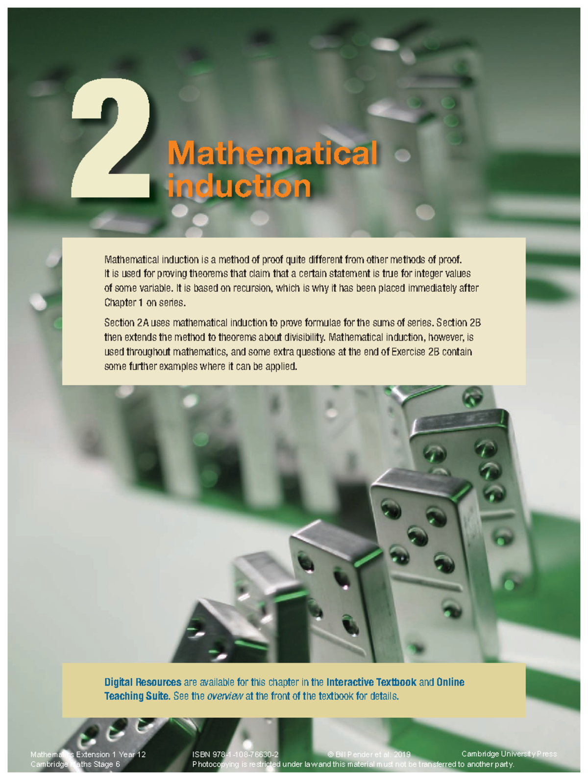 Chapter 2: Mathematical Induction in Mathematics Extension 1 ...
