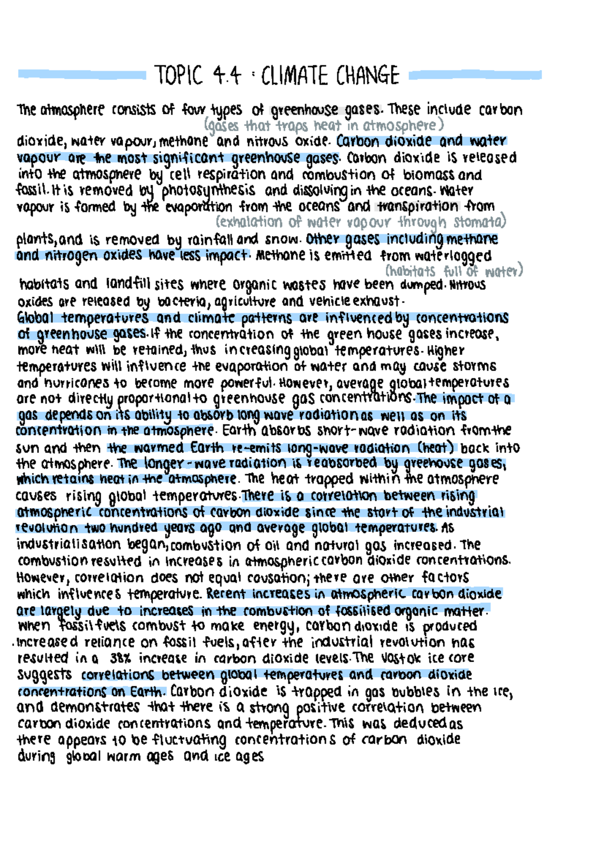 Topic 4.4 Climate Change - Studocu