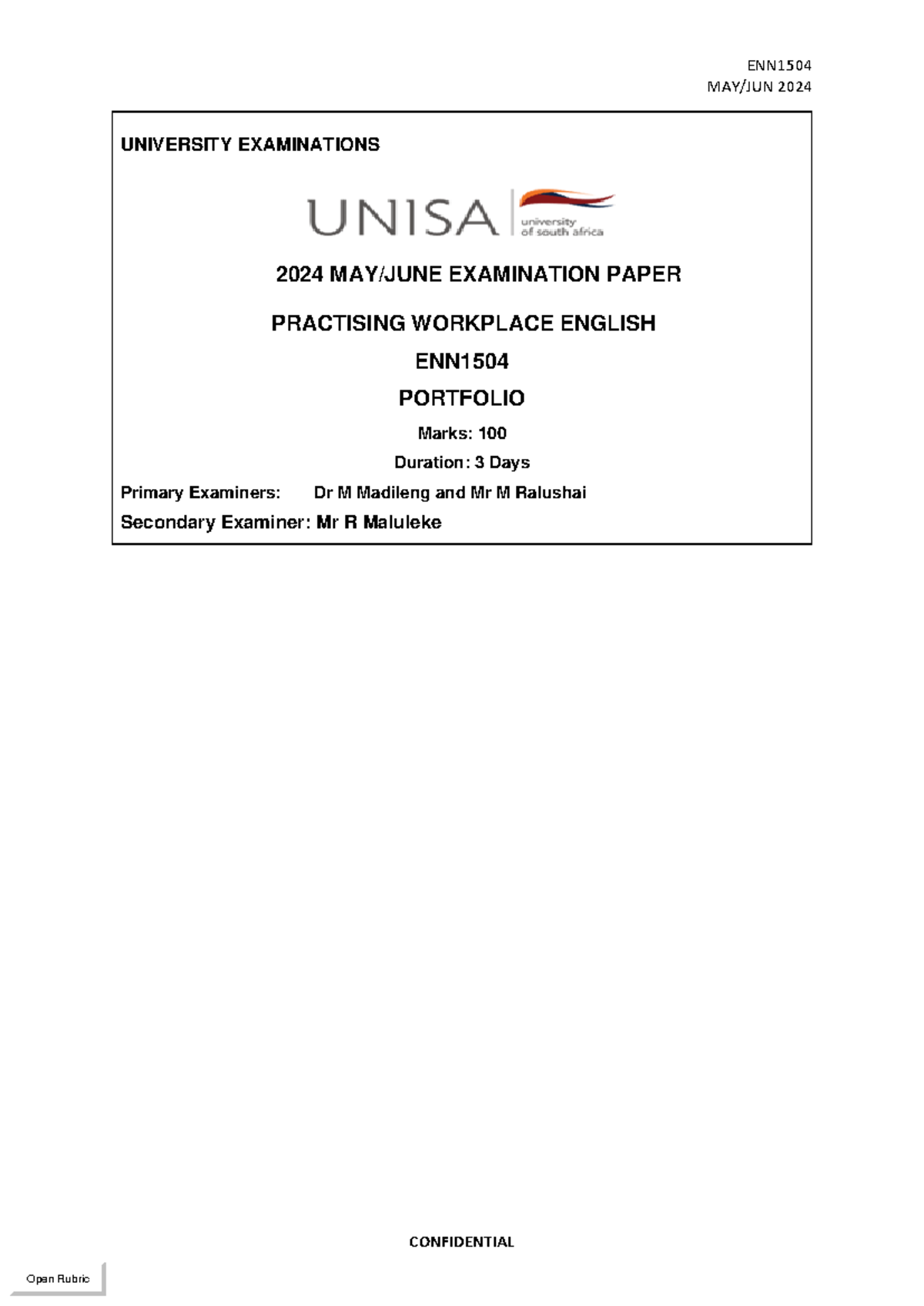 PAR1501 study notes and summaries - MAY/JUN 2024 CONFIDENTIAL ...