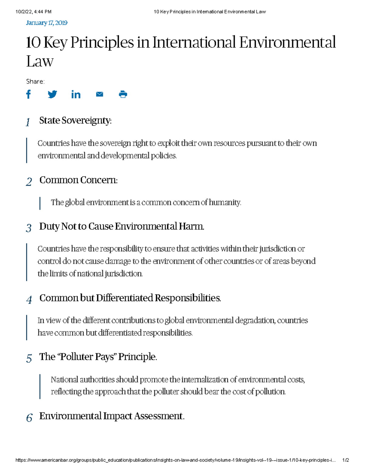 10 Key Principles in International Environmental Law - .. 1/ January 17 ...
