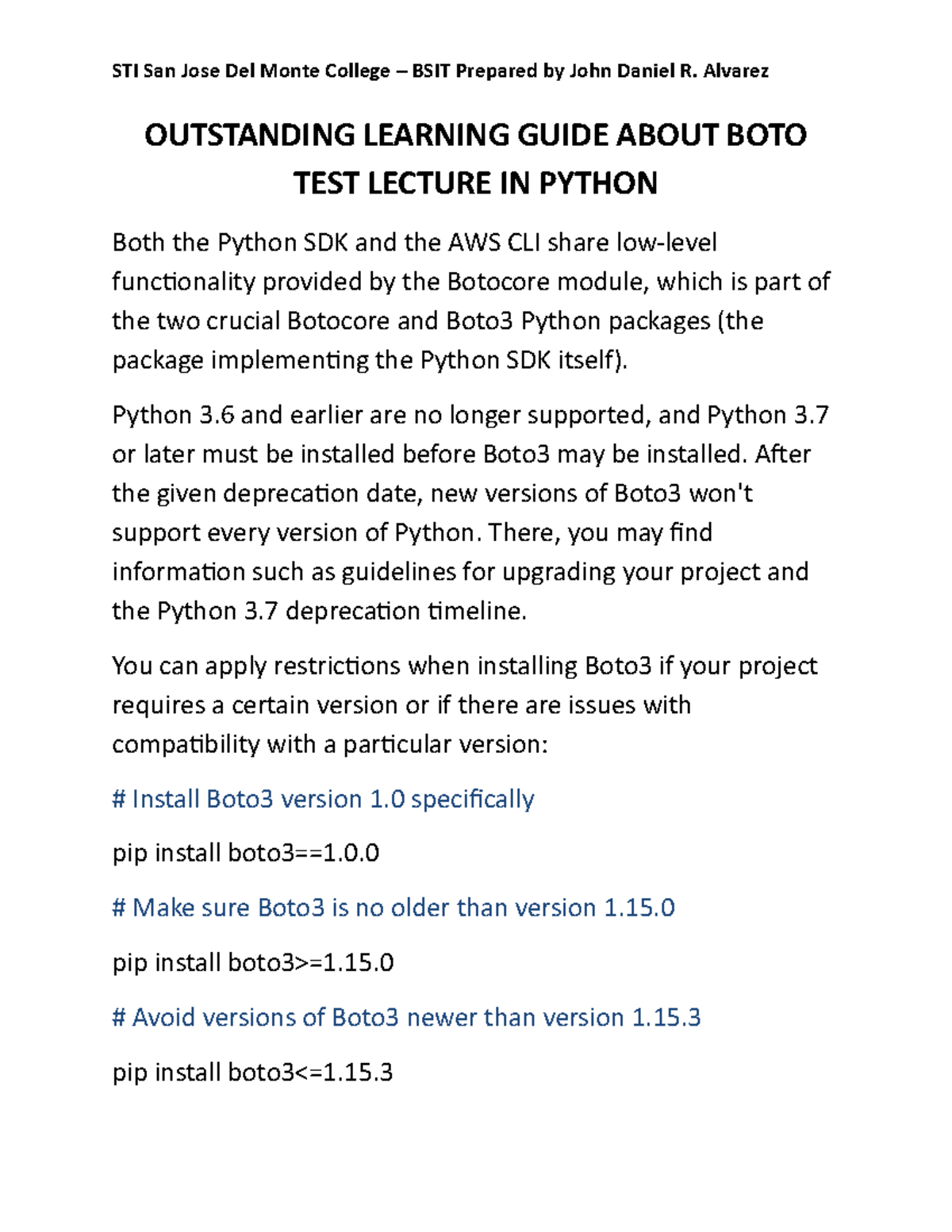 Outstanding Learning Guide About Boto Test Lecture In Python