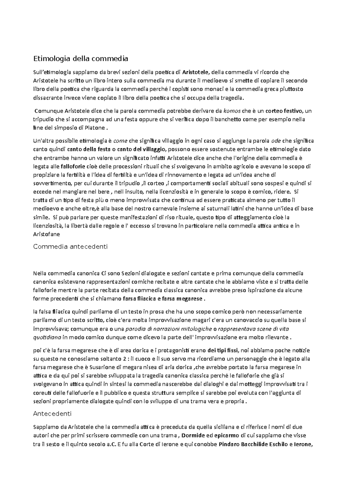 Commedia Greca - caratteristiche e personaggi che la caratterizzarono ...