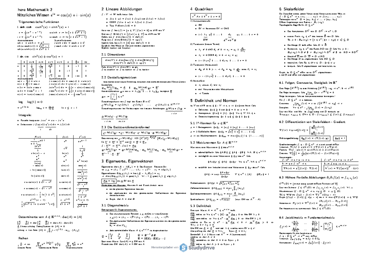 Formelsammlung HMII - sdaasdadsadasdada asda dadadd wwddd ...