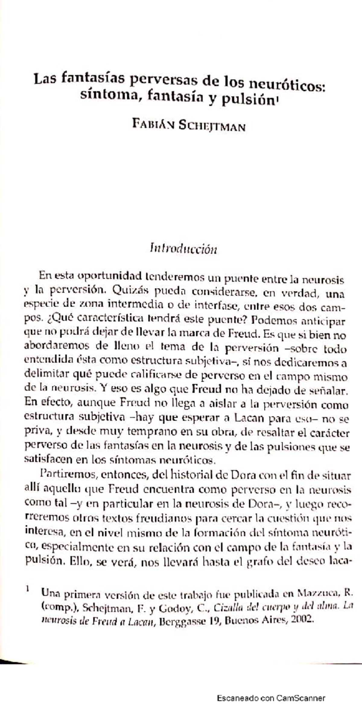 Sintoma, Fantasía y Pulsión - Psicopatología Infanto-Juvenil - Studocu