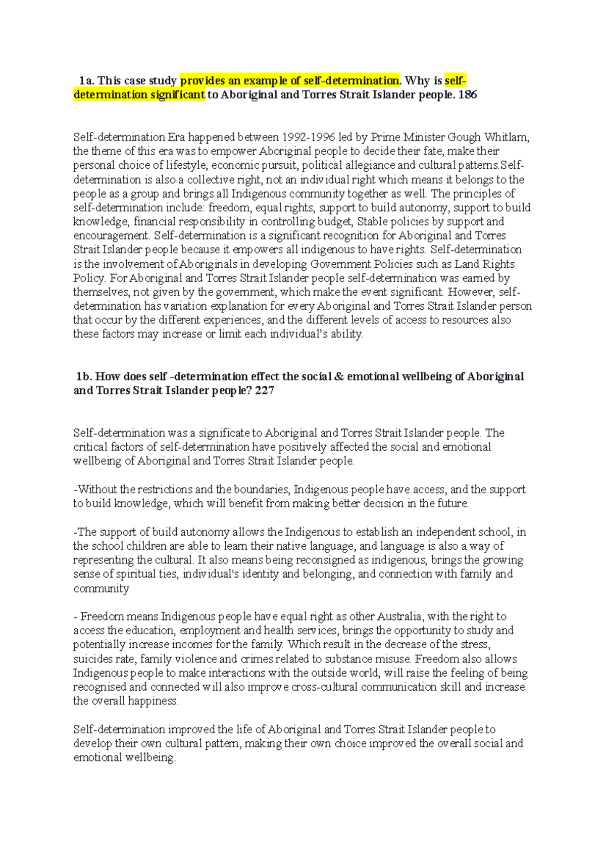 Final assessment Answer - 1a. This case study provides an example of ...