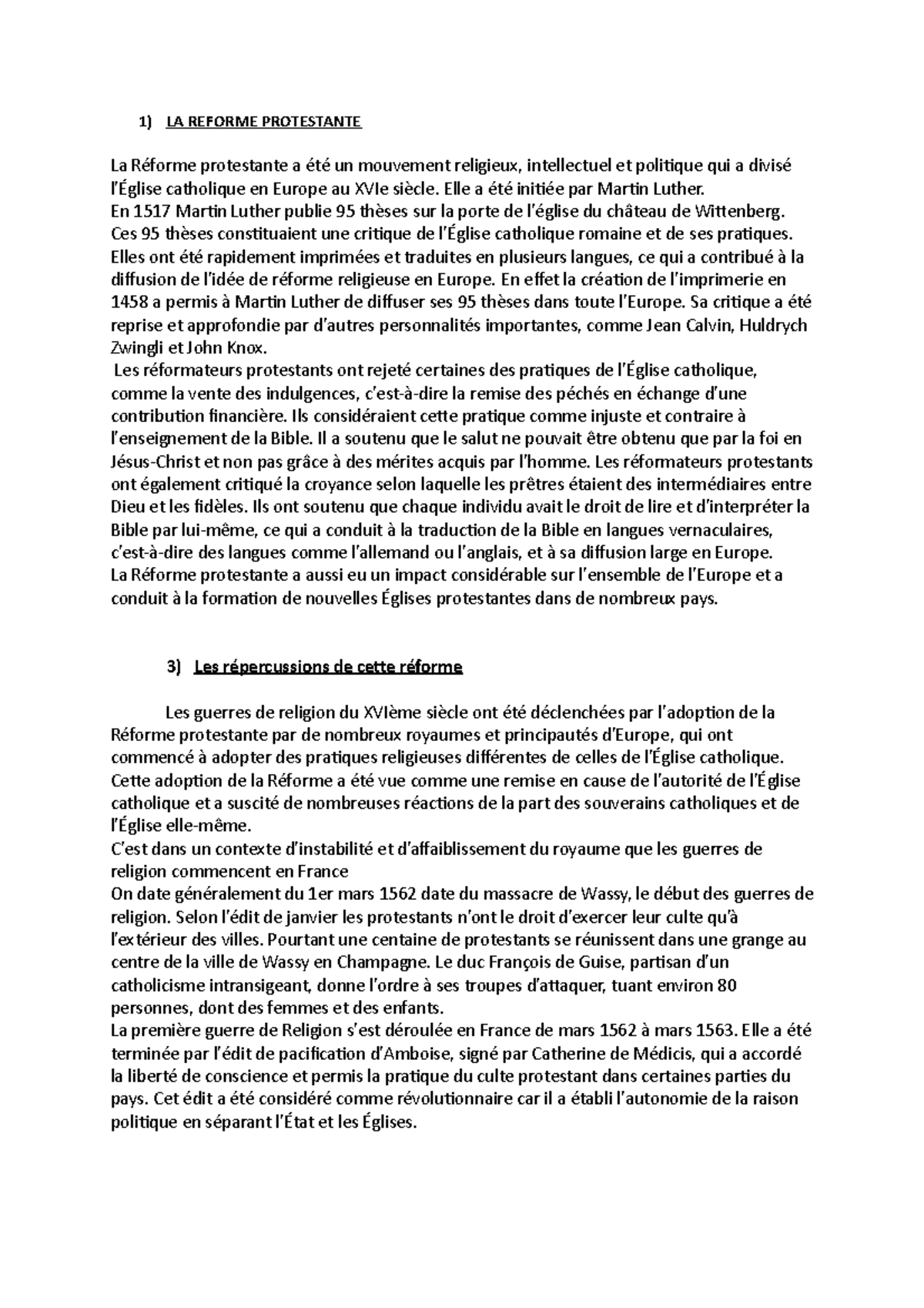La réforme protestante - LA REFORME PROTESTANTE La Réforme protestante ...