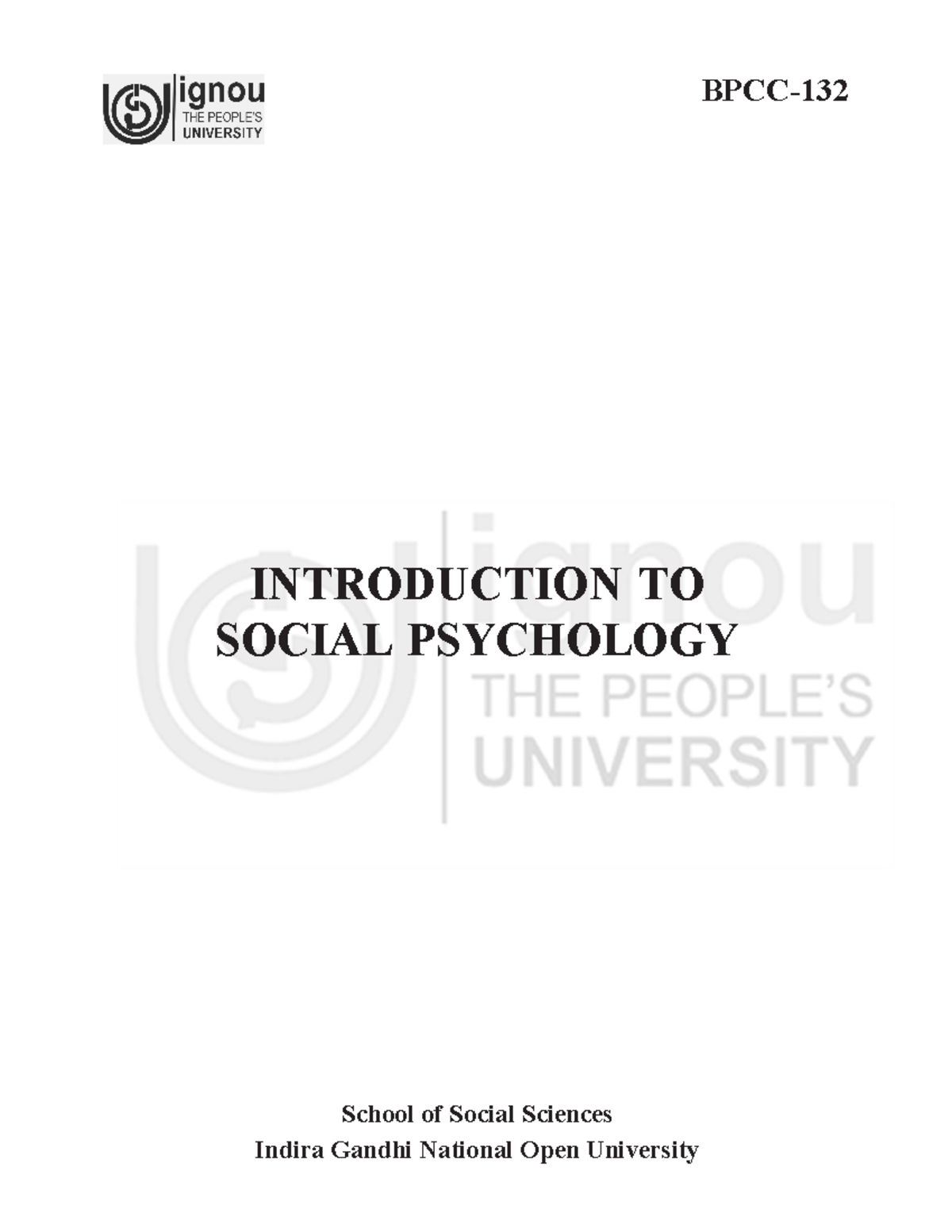 Block-1- Unit 1 Introduction to social psycholgy - BPCC- School of ...