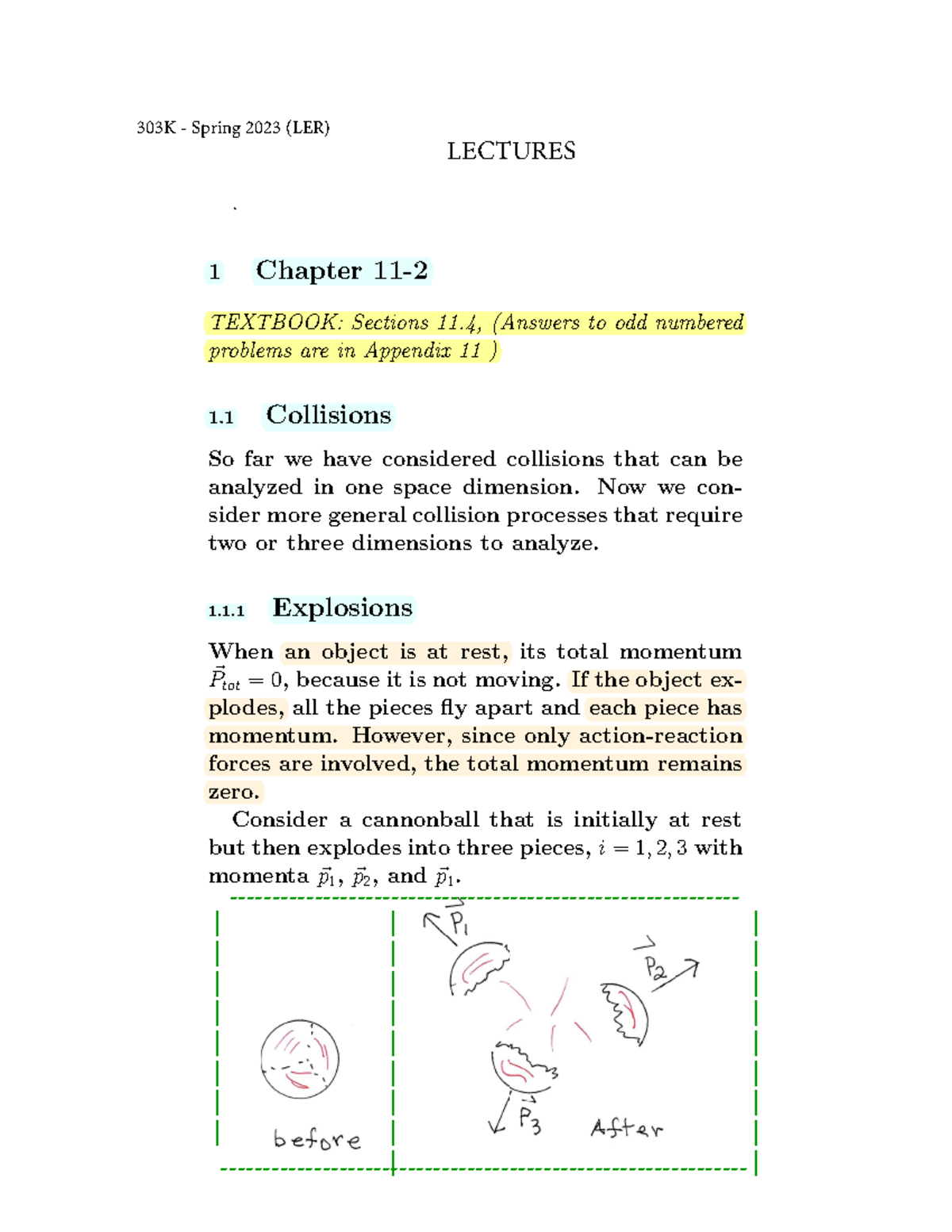 LECT(20)-Ch11-2-2-Dcollisions copy - . 1 Chapter 11- TEXTBOOK: Sections 11, (Answers to odd ...