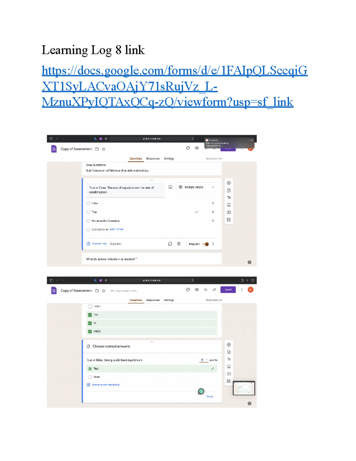 Learning Log 8 - CHEM 1031 - google/forms/d/e/1FAIpQLSccqiG ...