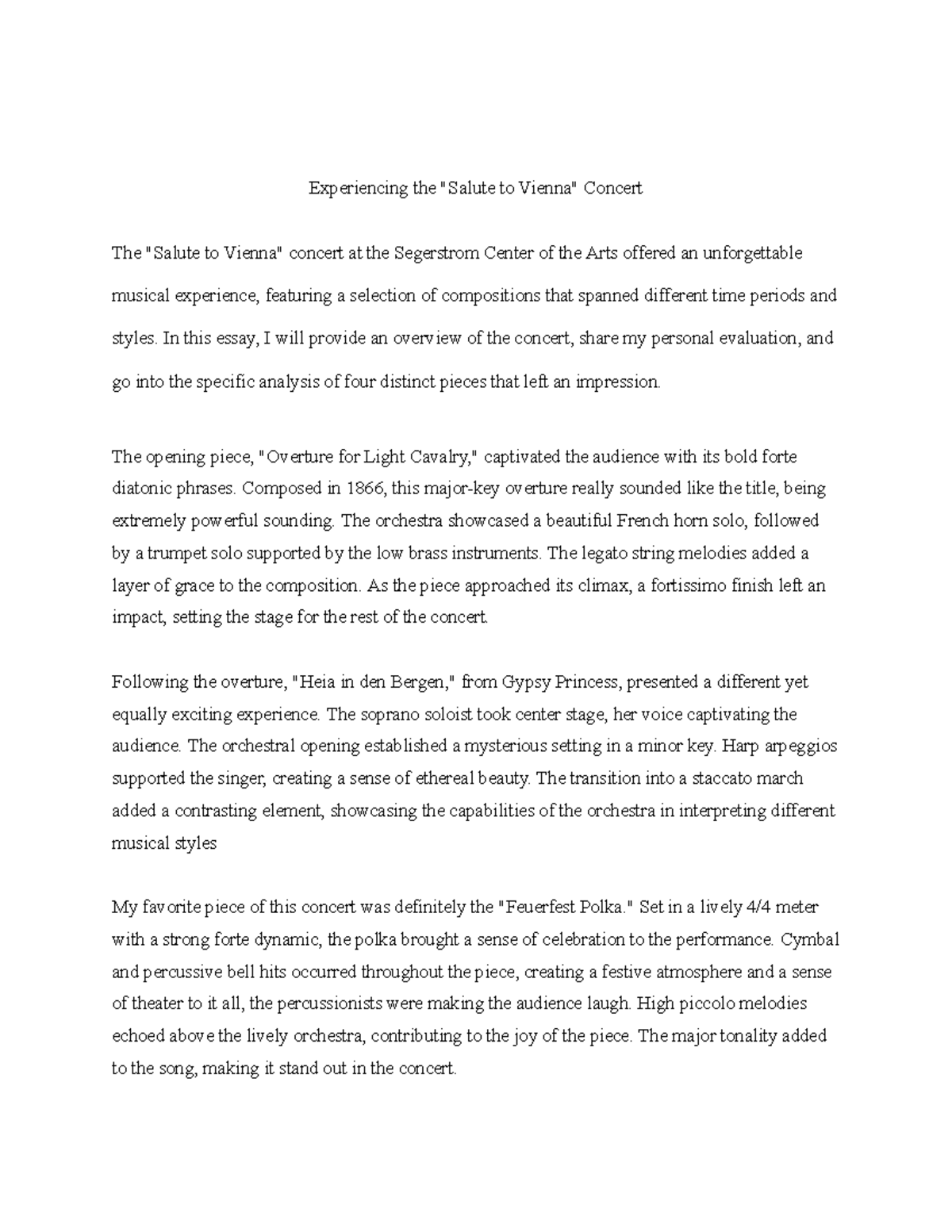 Salute to Vienna report - Experiencing the "Salute to Vienna" Concert ...