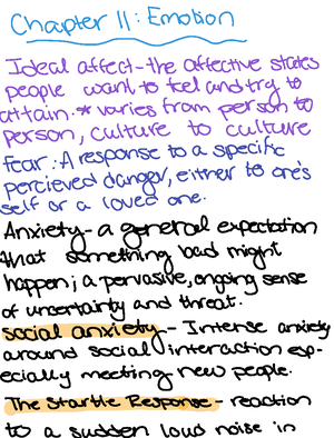 Emotion 3e Ch 4 - Chapter for lecture notes - CHAPTER 4: WHAT ELICITS ...