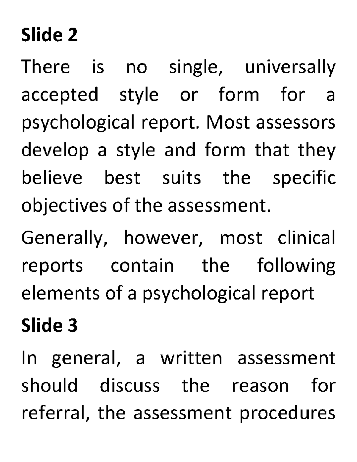 Report Notes - Slide 2 There is no single, universally accepted style ...
