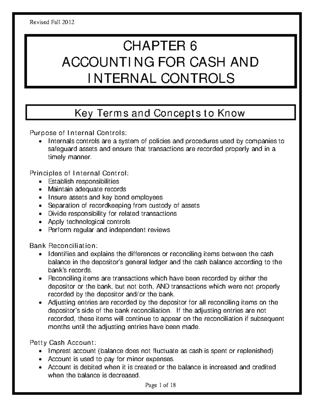 ACC101-Chapter 6new - Love - CHAPTER 6 ACCOUNTI NG FOR CASH AND I ...
