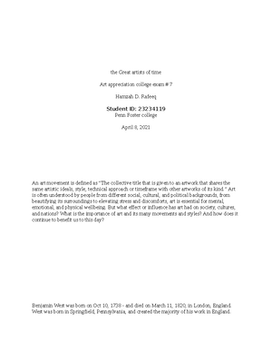 353014 - HUM102 Graded Project Art Appreciation College (eBook) : HUM ...