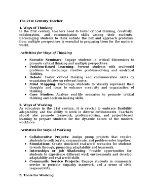 EDUC 4-teaching profession Lesson 4 TASK-2Teacher-quality Standards as ...