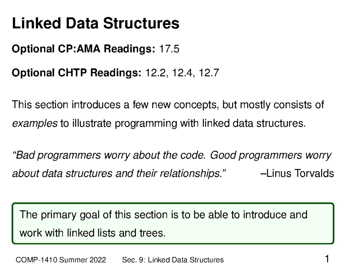 09 linked data post - Summer Course - Linked Data Structures Optional ...