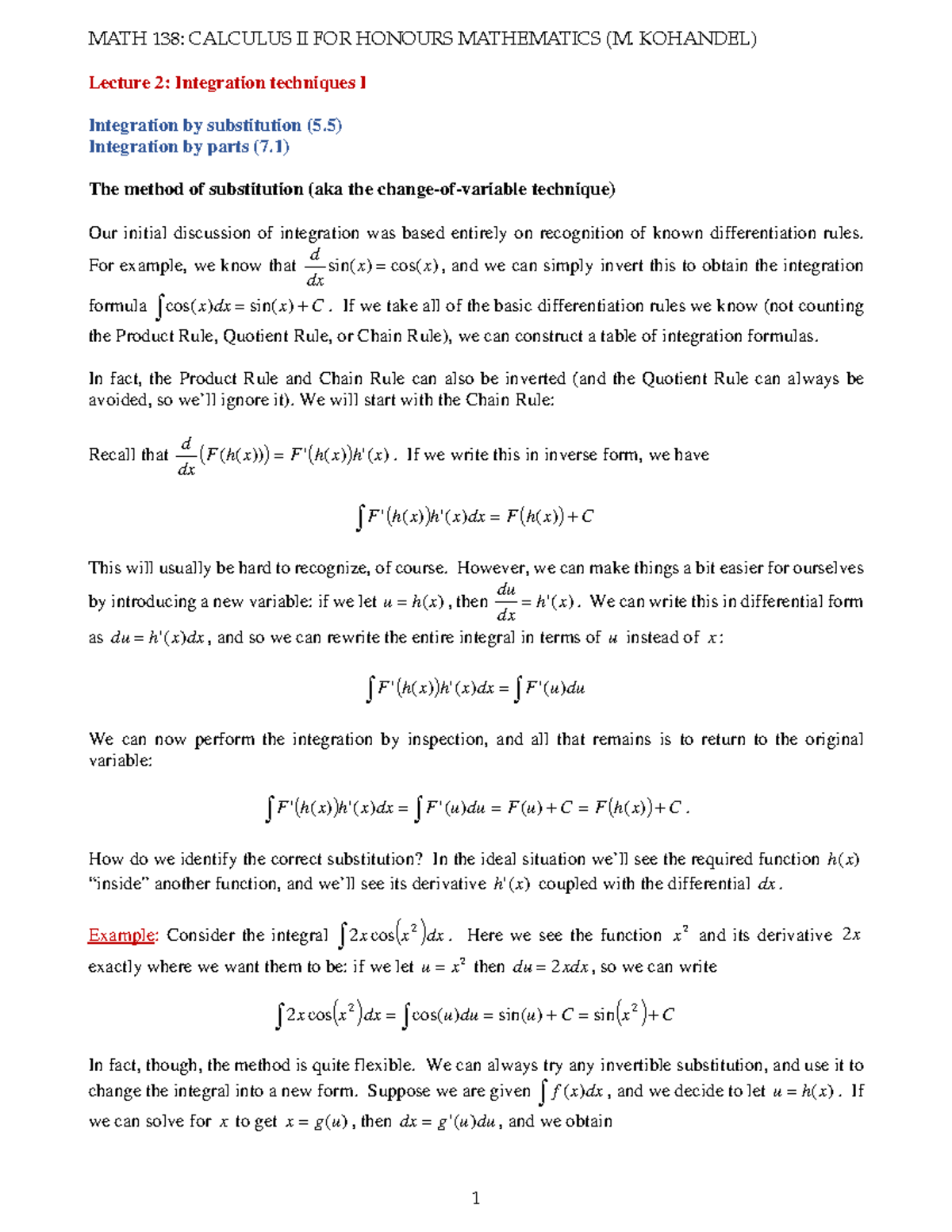 Math138-Lecture 2 - waterloo - MATH 138: CALCULUS II FOR HONOURS ...