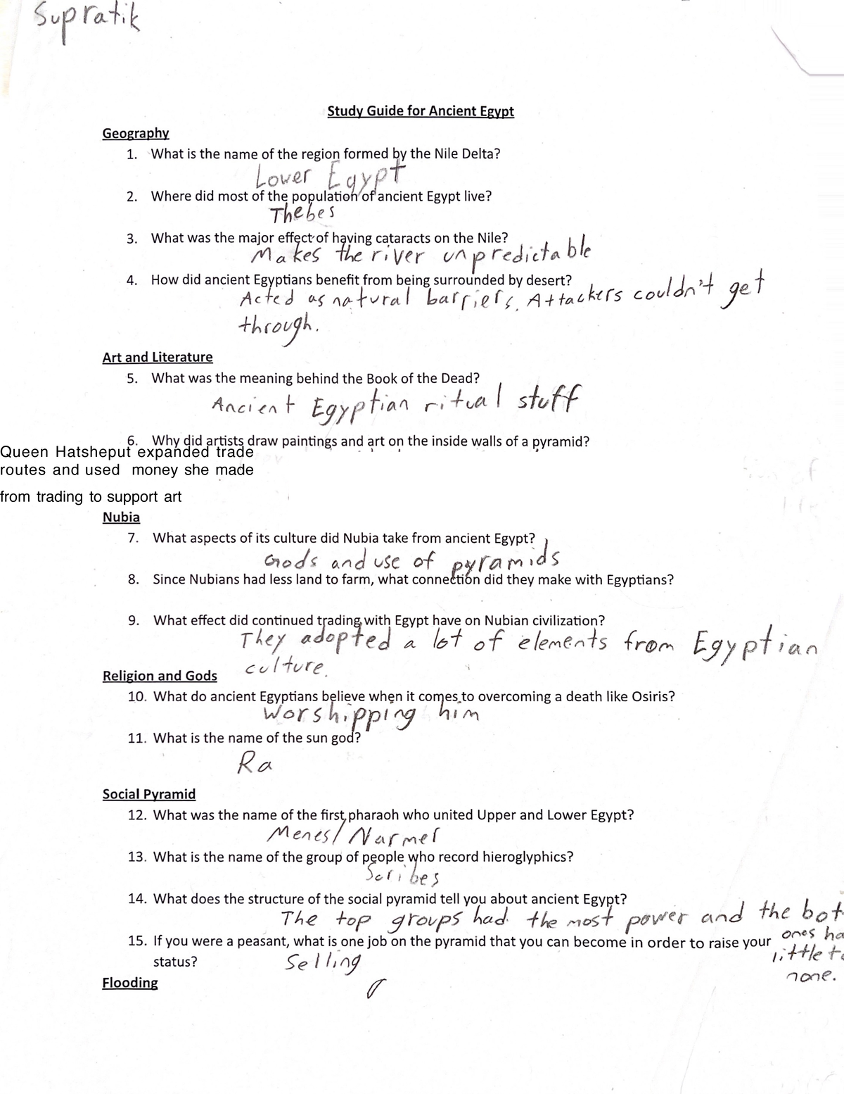 Ancient Egypt Study Guide - Study Guide for Ancient Egypt Geography ...