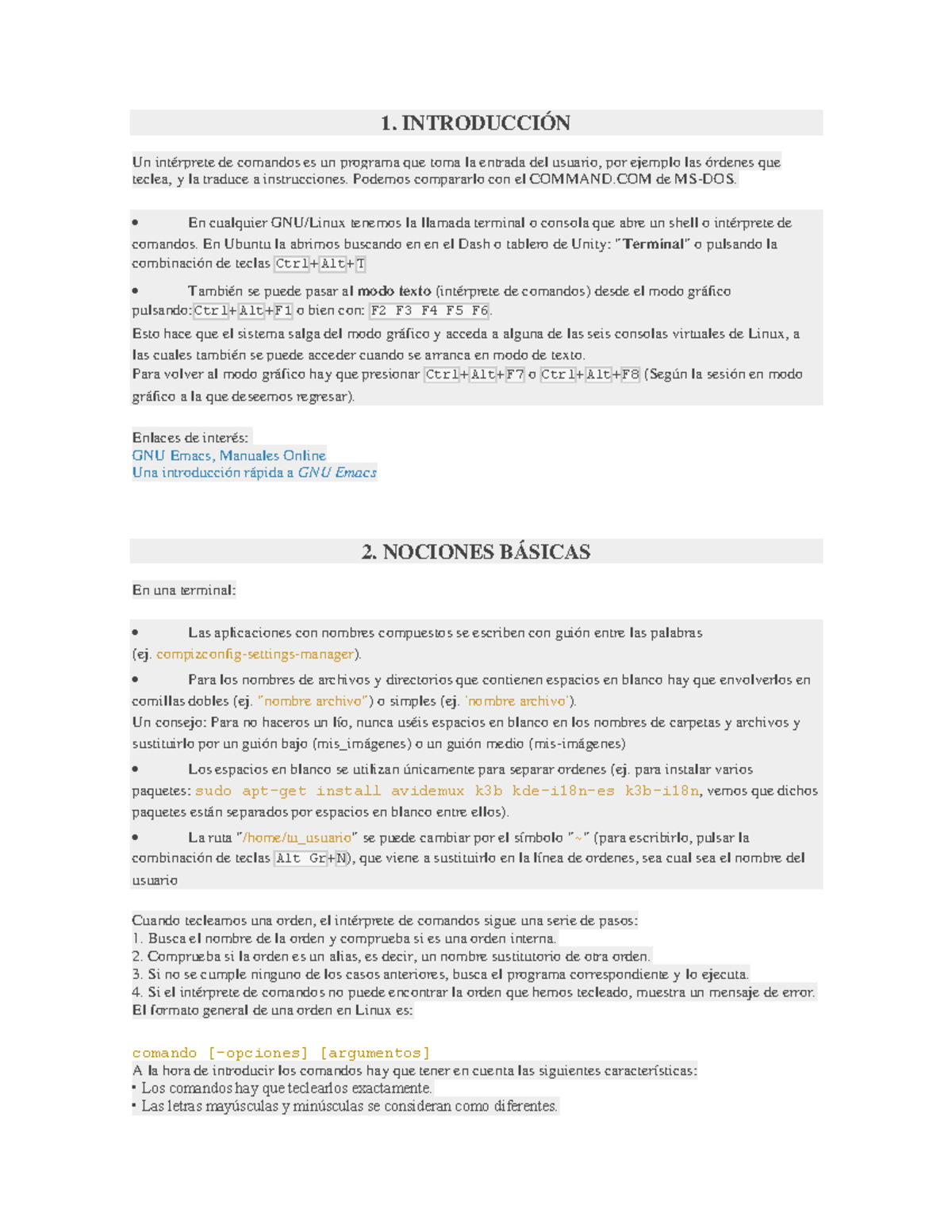 Manual de comandos ubuntu - 1. INTRODUCCIÓN Un intérprete de comandos ...