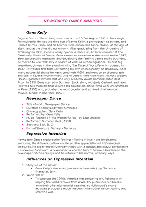 Assignment 3 - Analysis of West Side Story Dance - WEST SIDE STORY ...