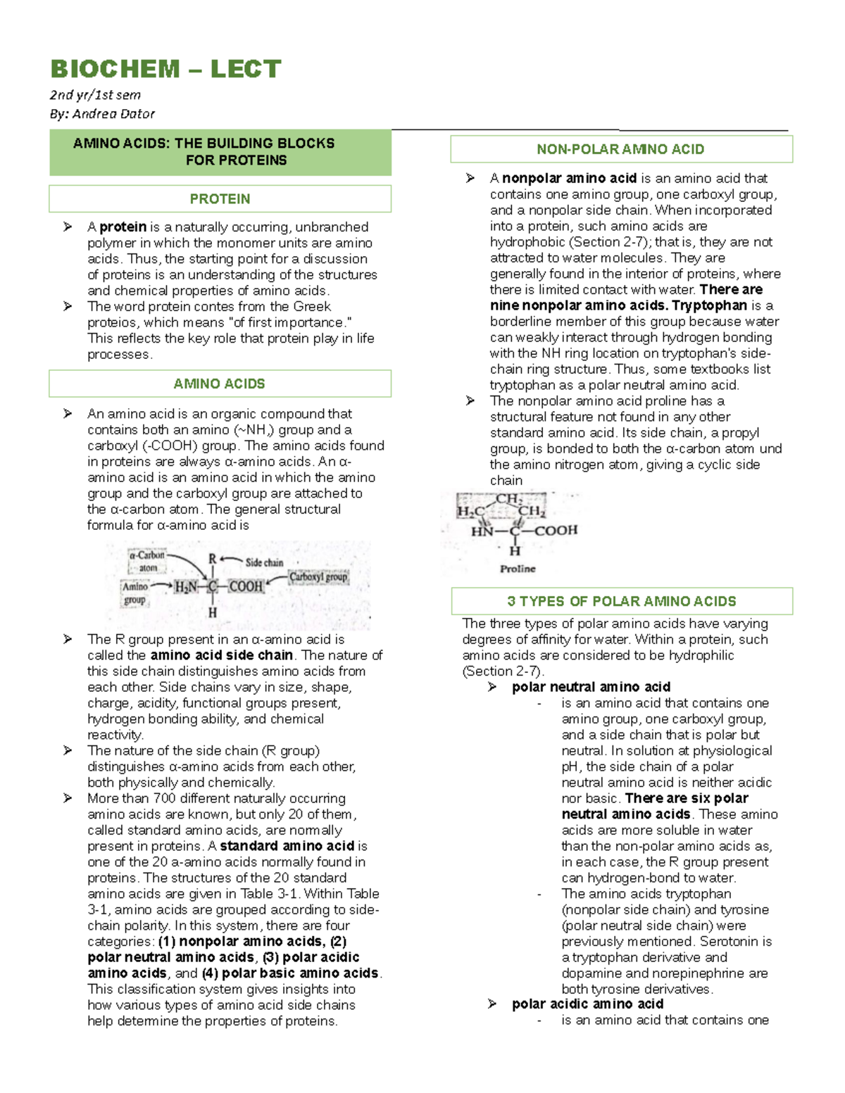 Biochem-lect-trans - transes - A protein is a naturally occurring ...
