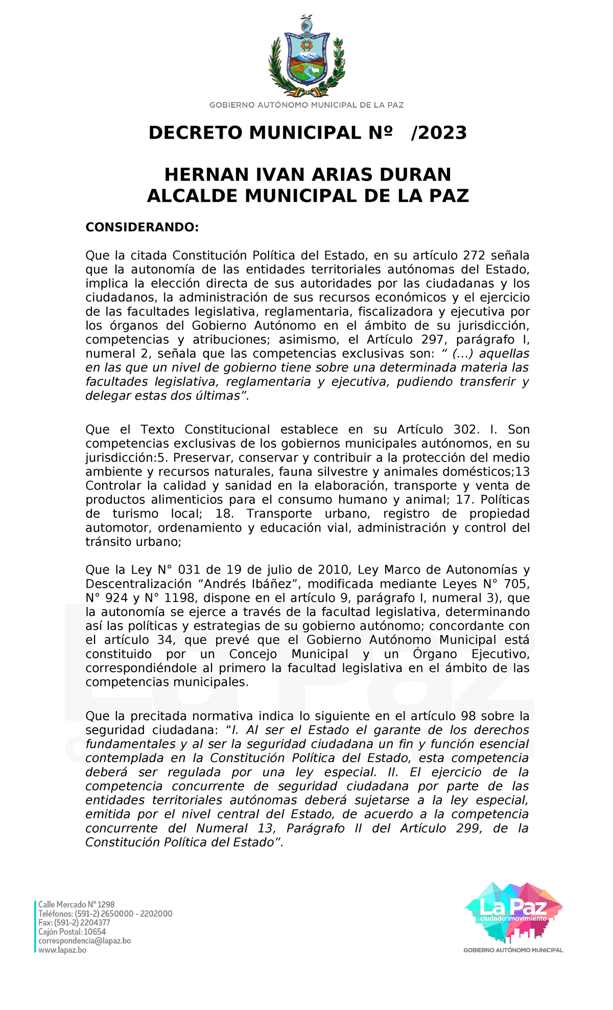CON Correcciones DGAJ proyecto de DM y Reglamento Guardia Municipal (4 ...