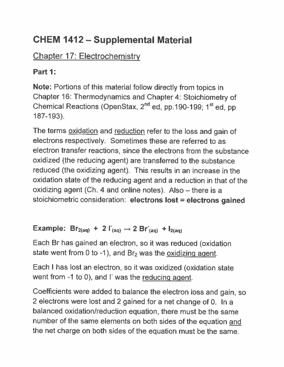 CHEM 1412 online - Ch. 17 part 1-1 - CHEM 1412 - Studocu