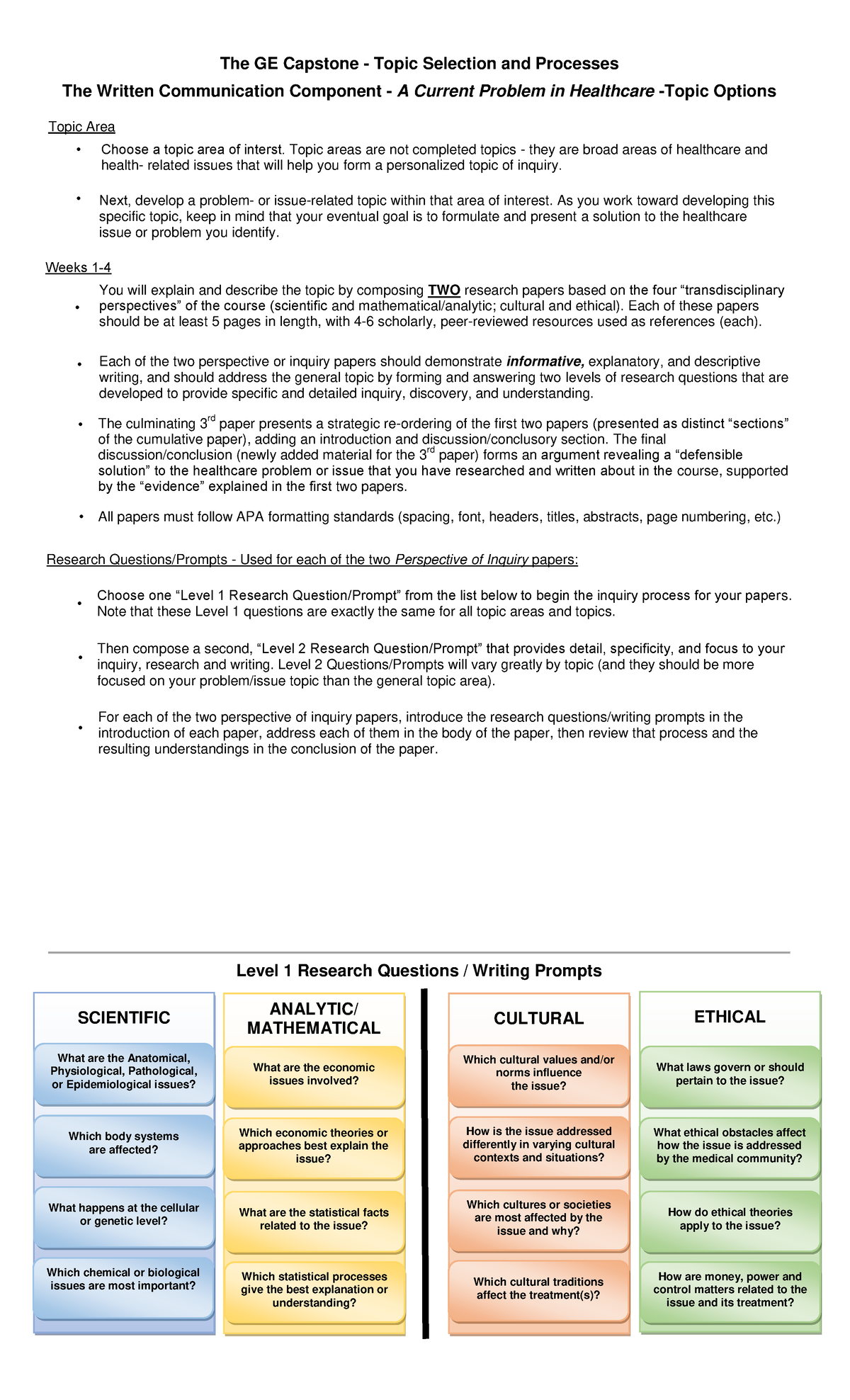Argument Paper Assignment Instructions - The GE Capstone - Topic ...