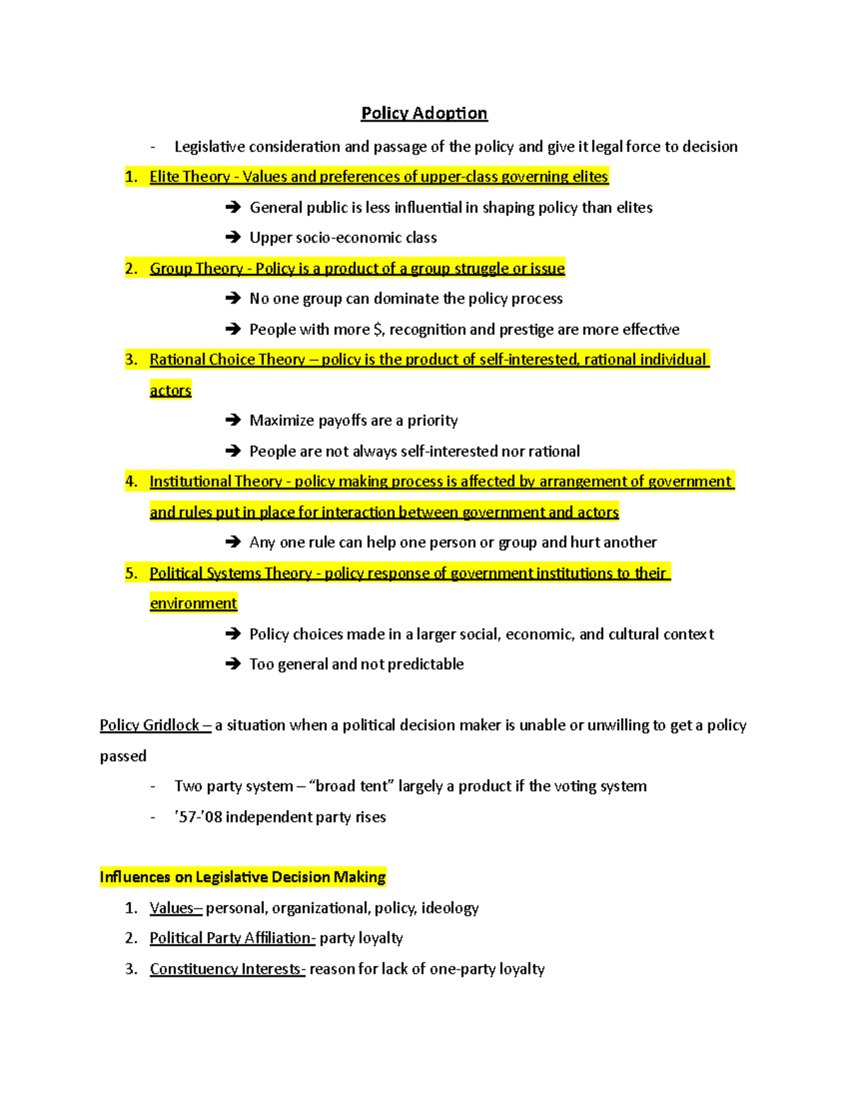 Policy Adoption 9:21-23 - Policy Adoption Legislative consideration and ...