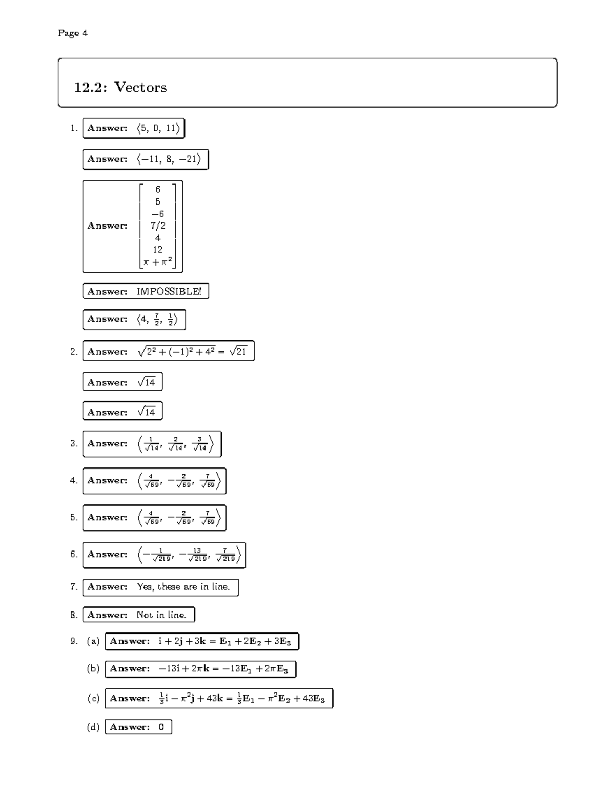12-02-Vectors - Answers - Page 4 12: Vectors Answer: 〈 5 , 0 , 11 ...