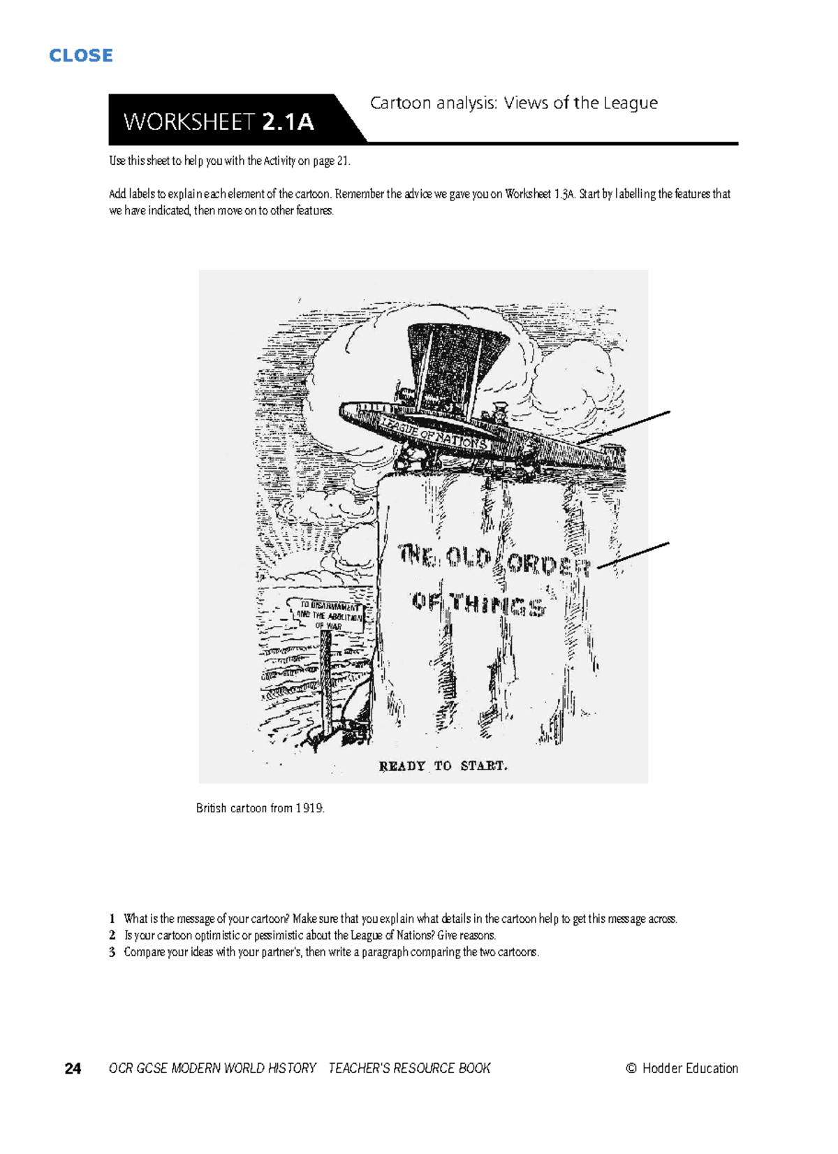 Chapter 2 worksheets - 24 OCR GCSE MODERN WORLD HISTORY TEACHER’S ...