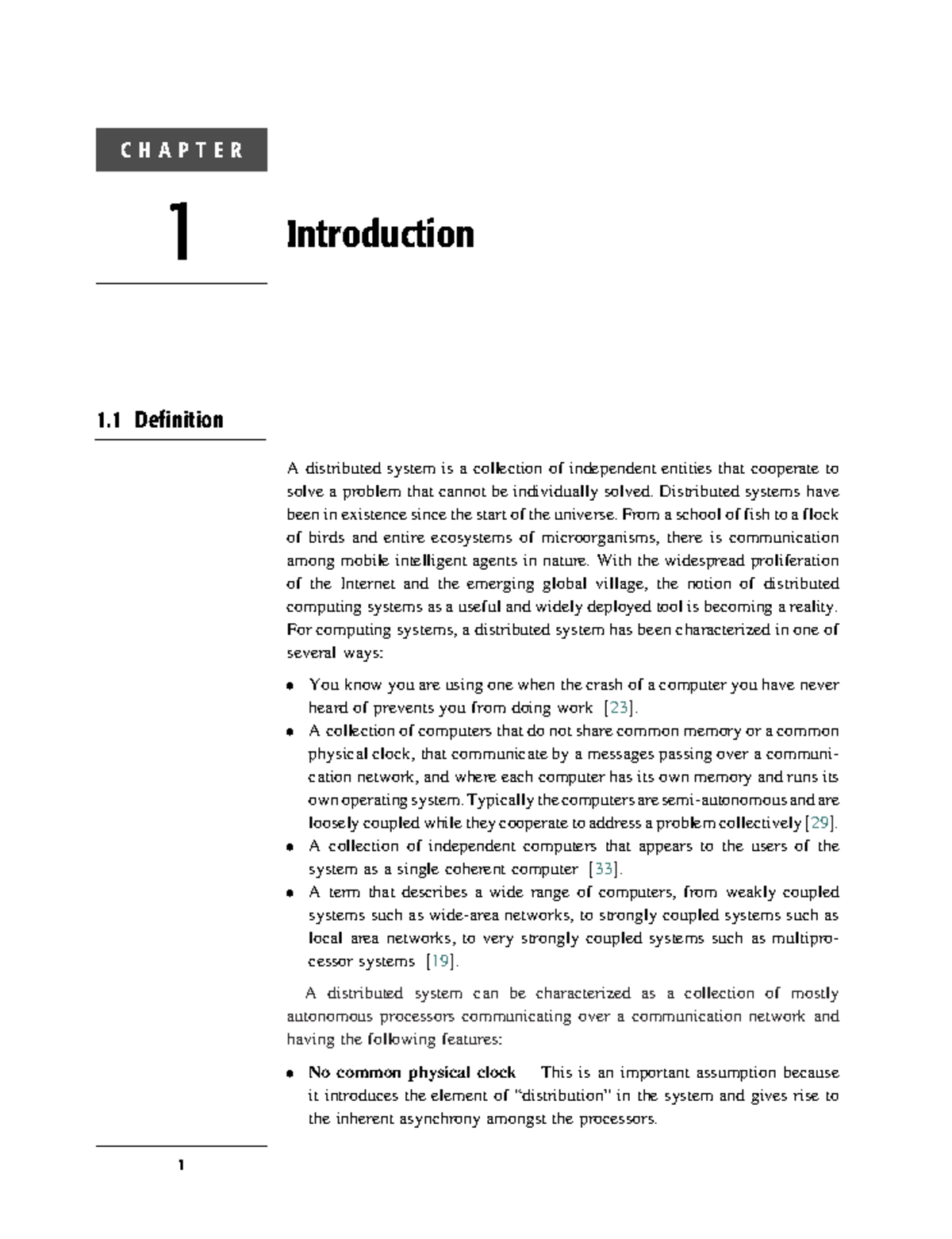 Module 1 - text - C H A P T E R 1 Introduction 1 Definition A distributed system is a collection ...