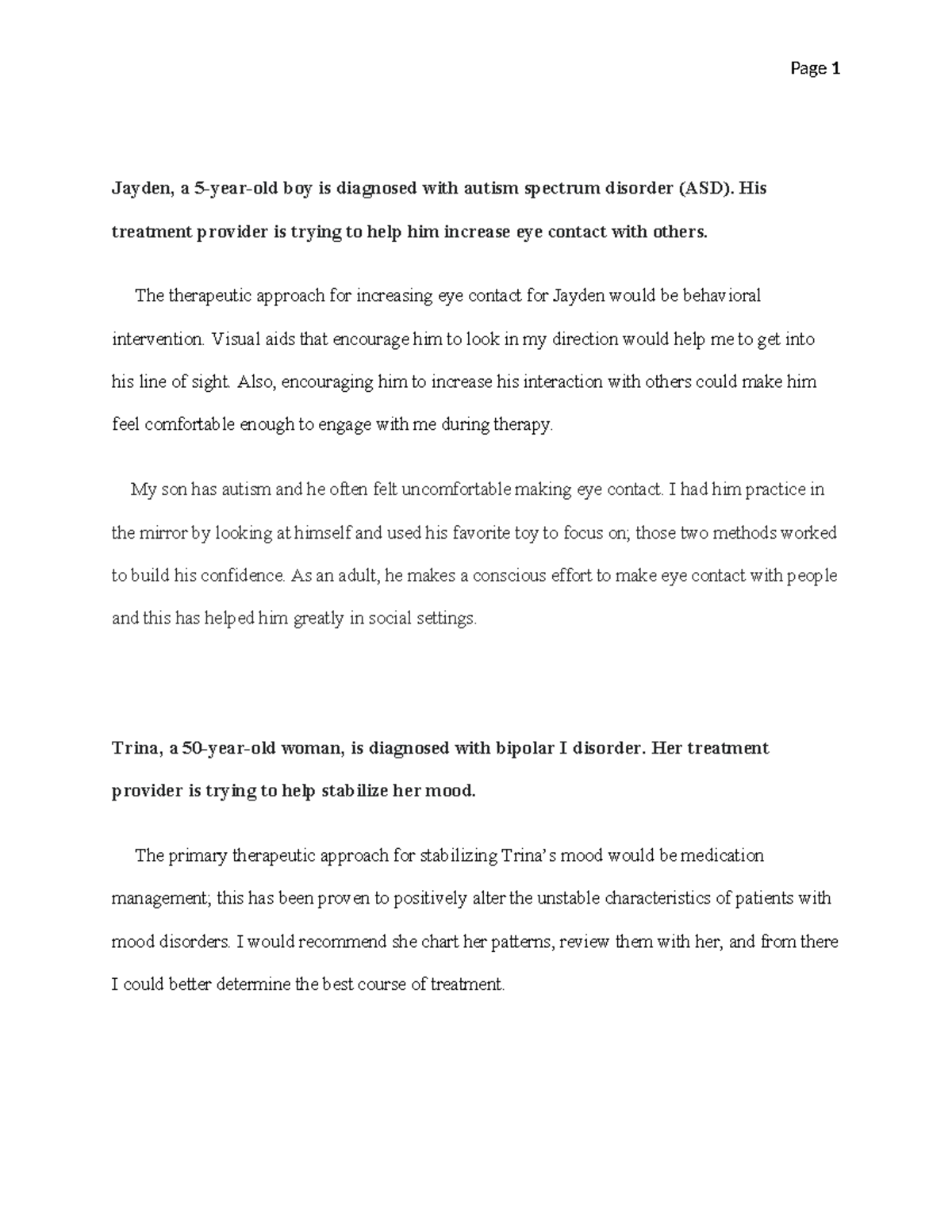 AB Discussion - got a A - Jayden, a 5-year-old boy is diagnosed with ...