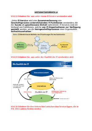 Wirtschaftsinformatik 4 - WIRTSCHAFTSINFORMATIK 4 V4) Definieren Sie ...
