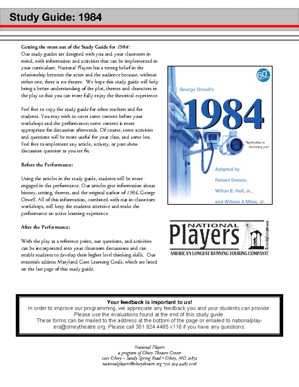 Study Guide 1984 - Getting the most out of the Study Guide for 1984 ...