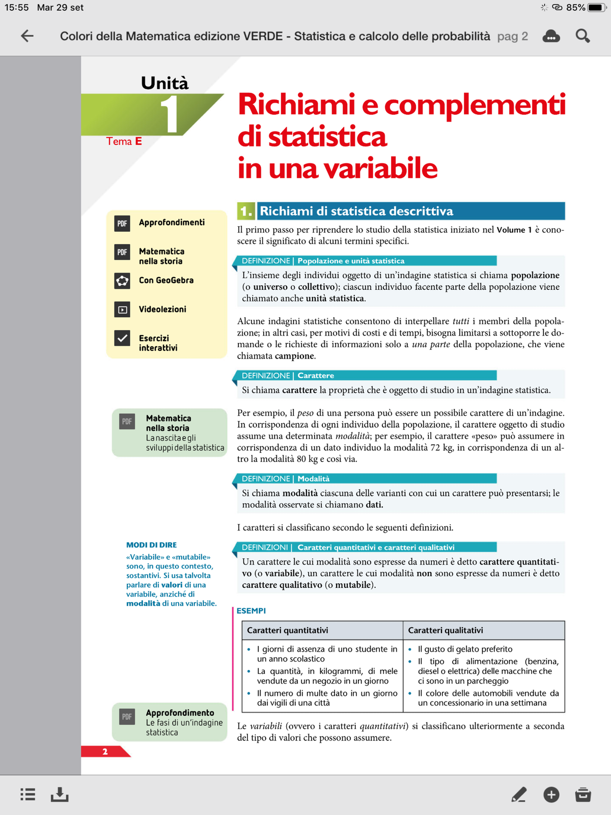 Complementi unità 1 statistica - Medical Laboratory Science - Studocu