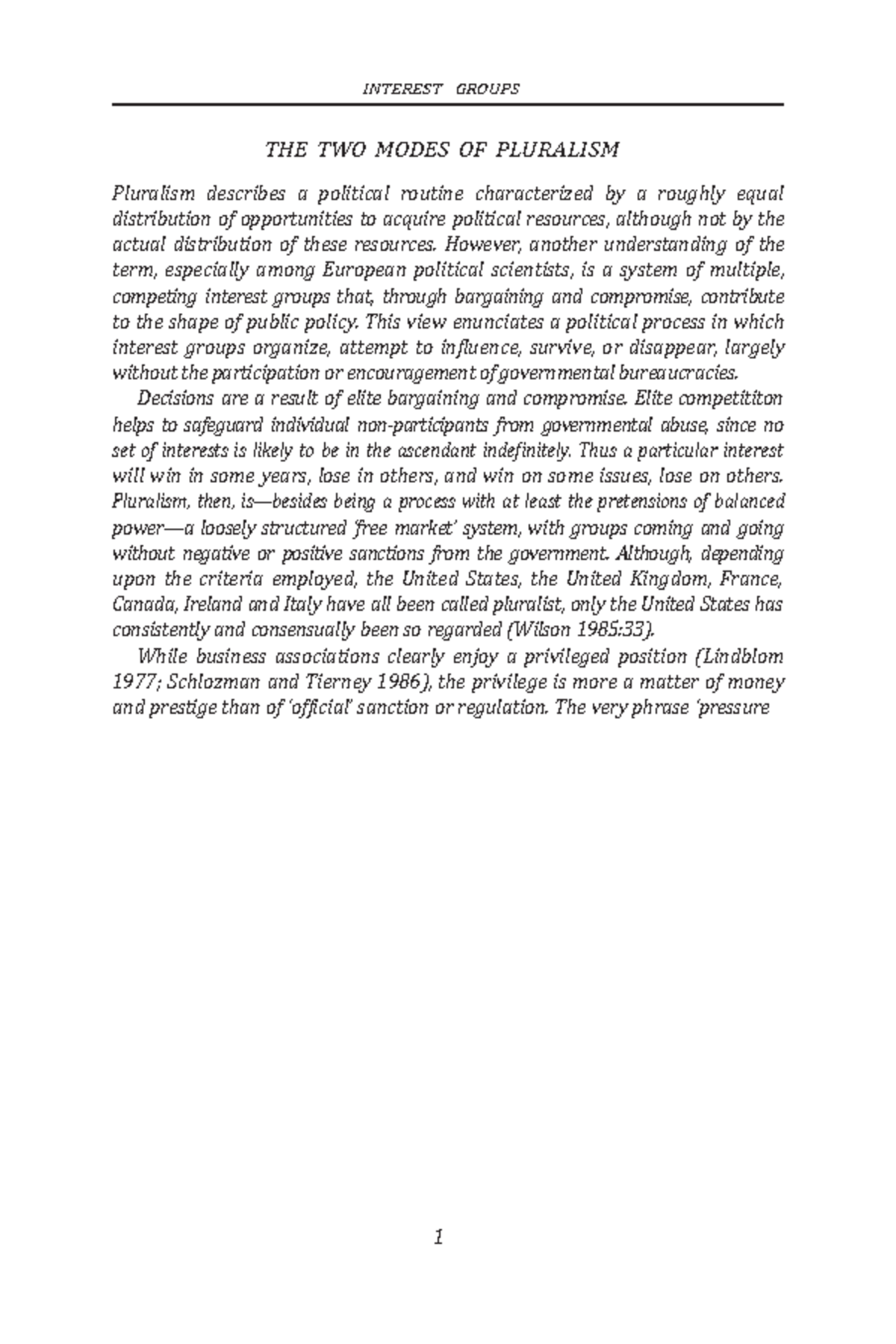 THE TWO Modes OF Pluralism - THE TWO MODES OF PLURALISM Pluralism ...