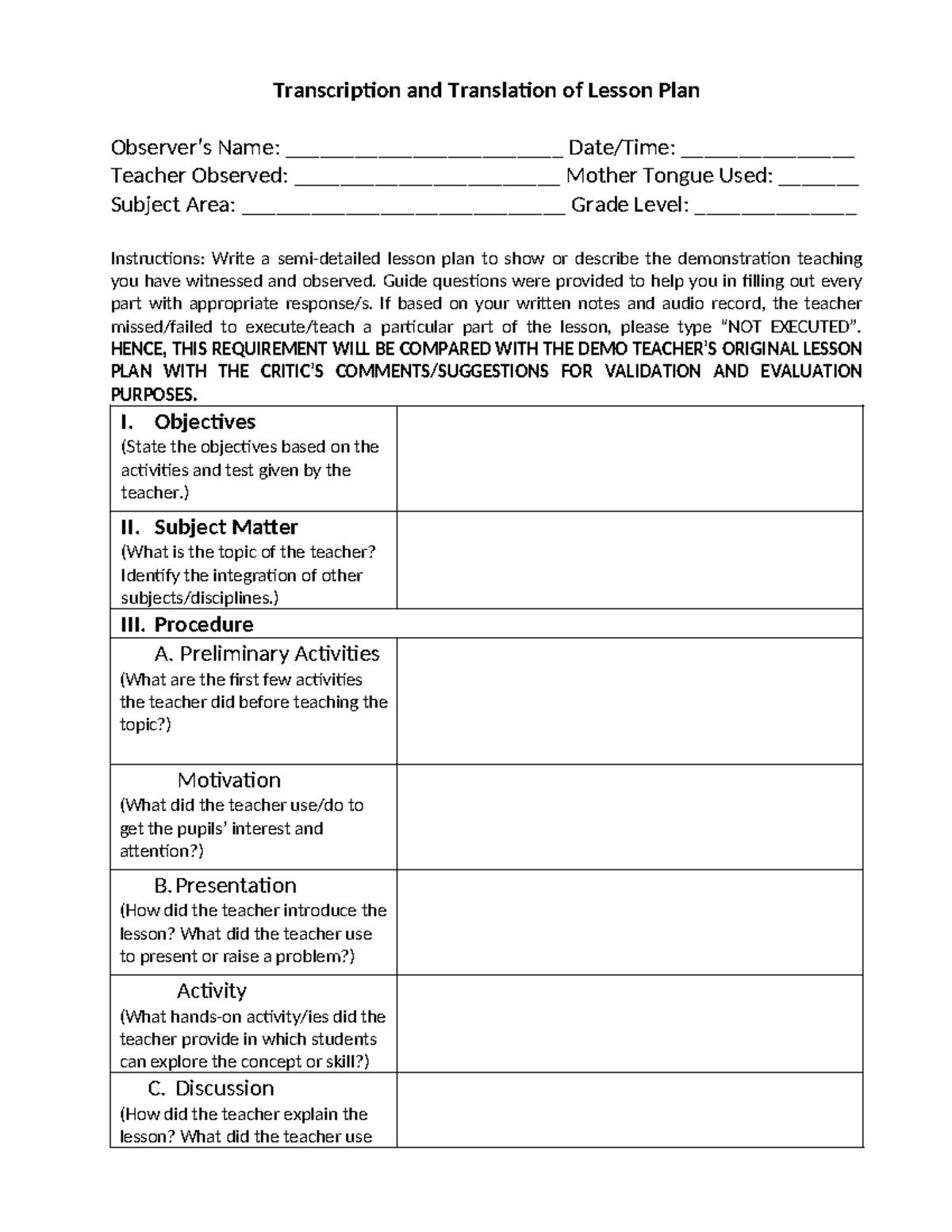 Transcription Translation of LP - Transcription and Translation of ...