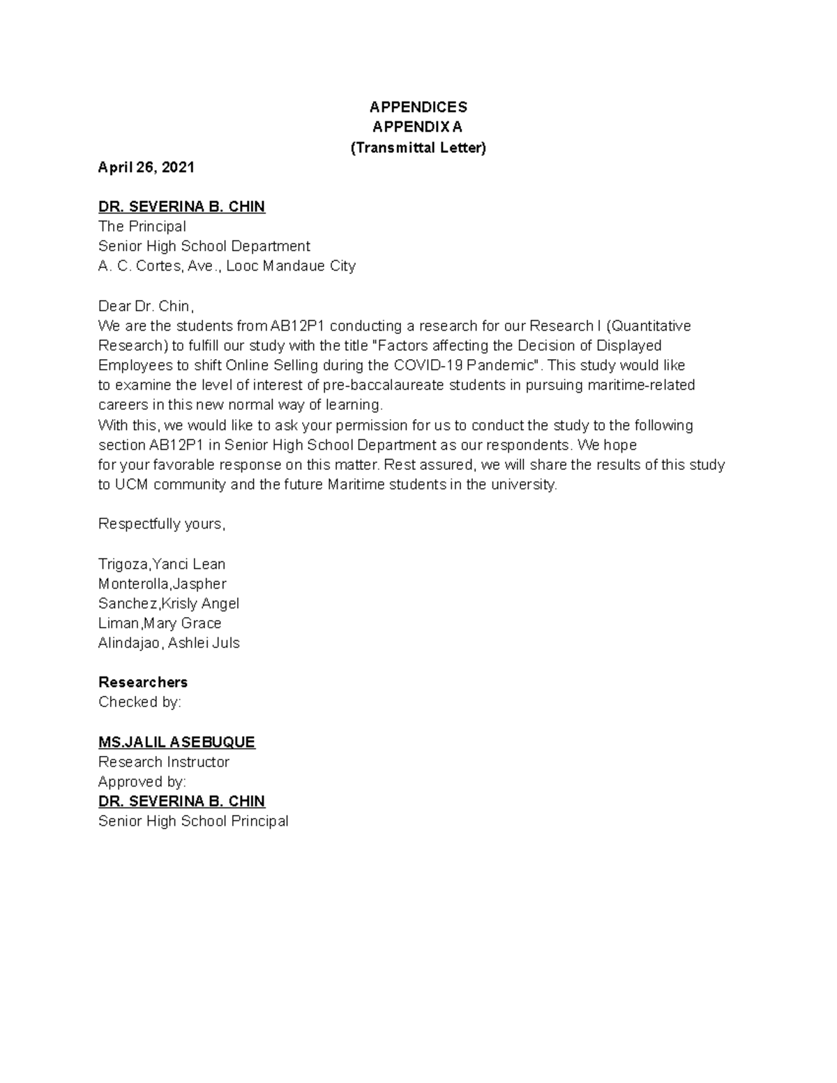 Untitled-document - APPENDICES APPENDIX A (Transmittal Letter) April 26 ...